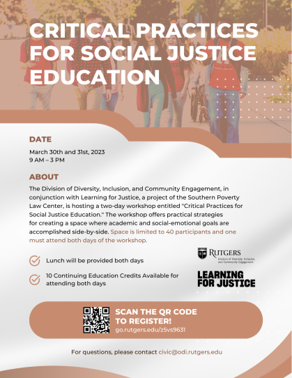 Learning for Justice Spring Workshop Series